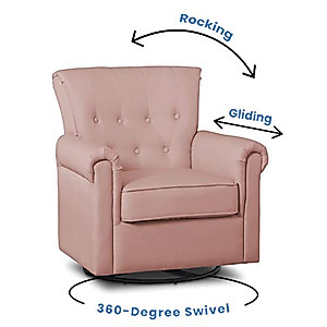 Delta Children Harper Glider Swivel Rocker Chair, Blush
