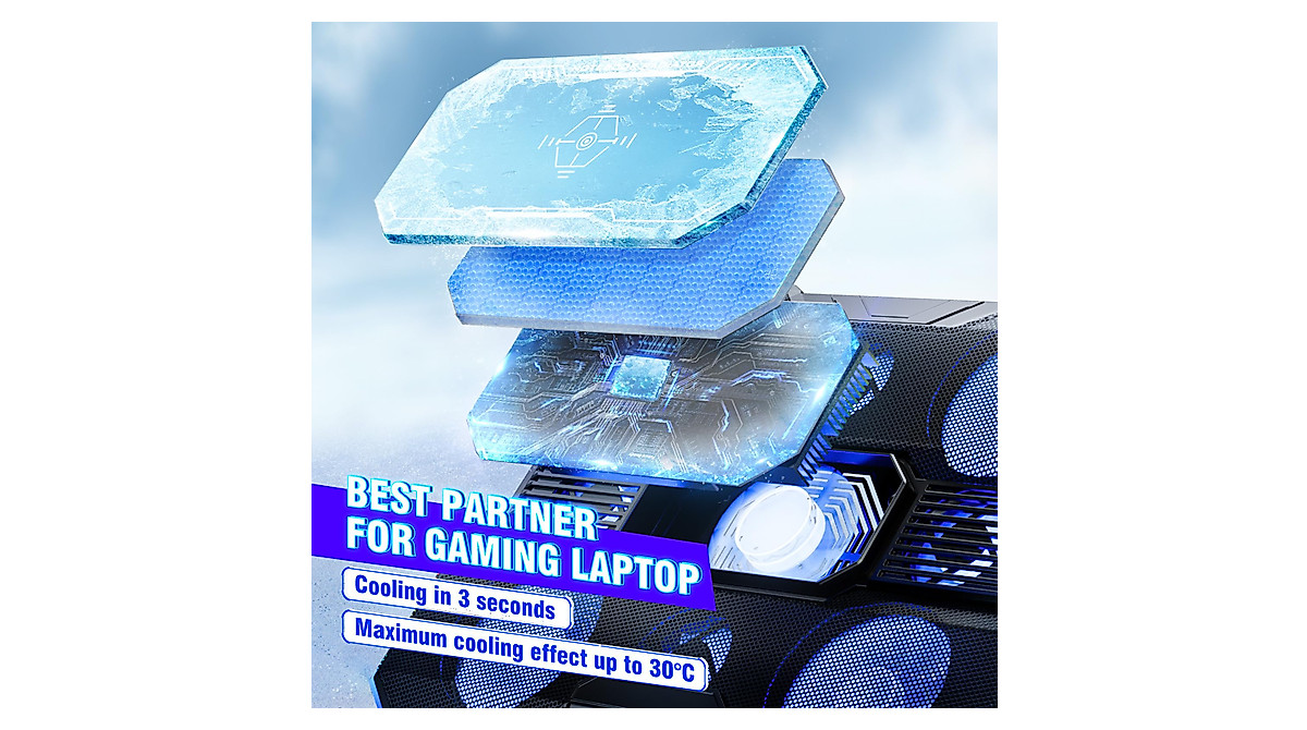 Powerful Gaming Laptop Cooling Pad with RGB Lights & Thermoelectric Cooler