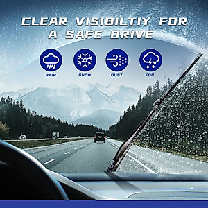 EMITHSUN OEM QUALITY 26" + 16" Premium All-Seasons Stable And Quiet Windshield Wiper Blades(Set of 2)
