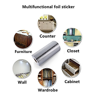 REDODECO Bestevers Kitchen Waterproof Aluminum foil Stickers Anti Greasy Counter Top Peel Stick Wall Decal, 15.8inch x 79inch