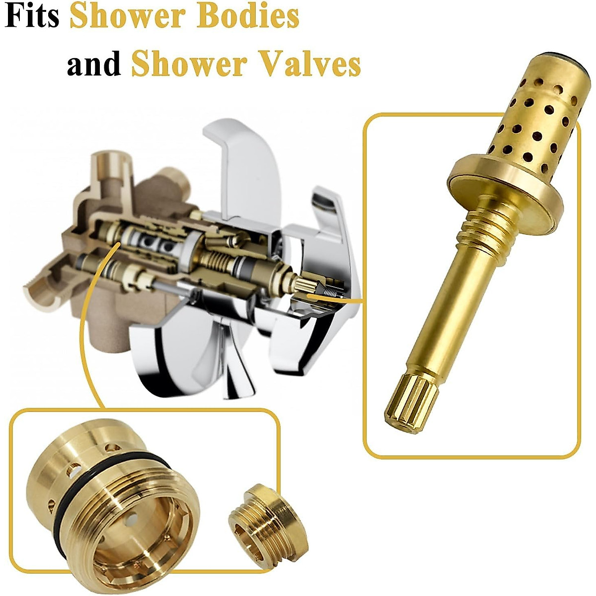 Alsoyixia TA-10 Flow Control Spindle and TA-4 Hot and Cold Seat, for Temptrol Shower Valves