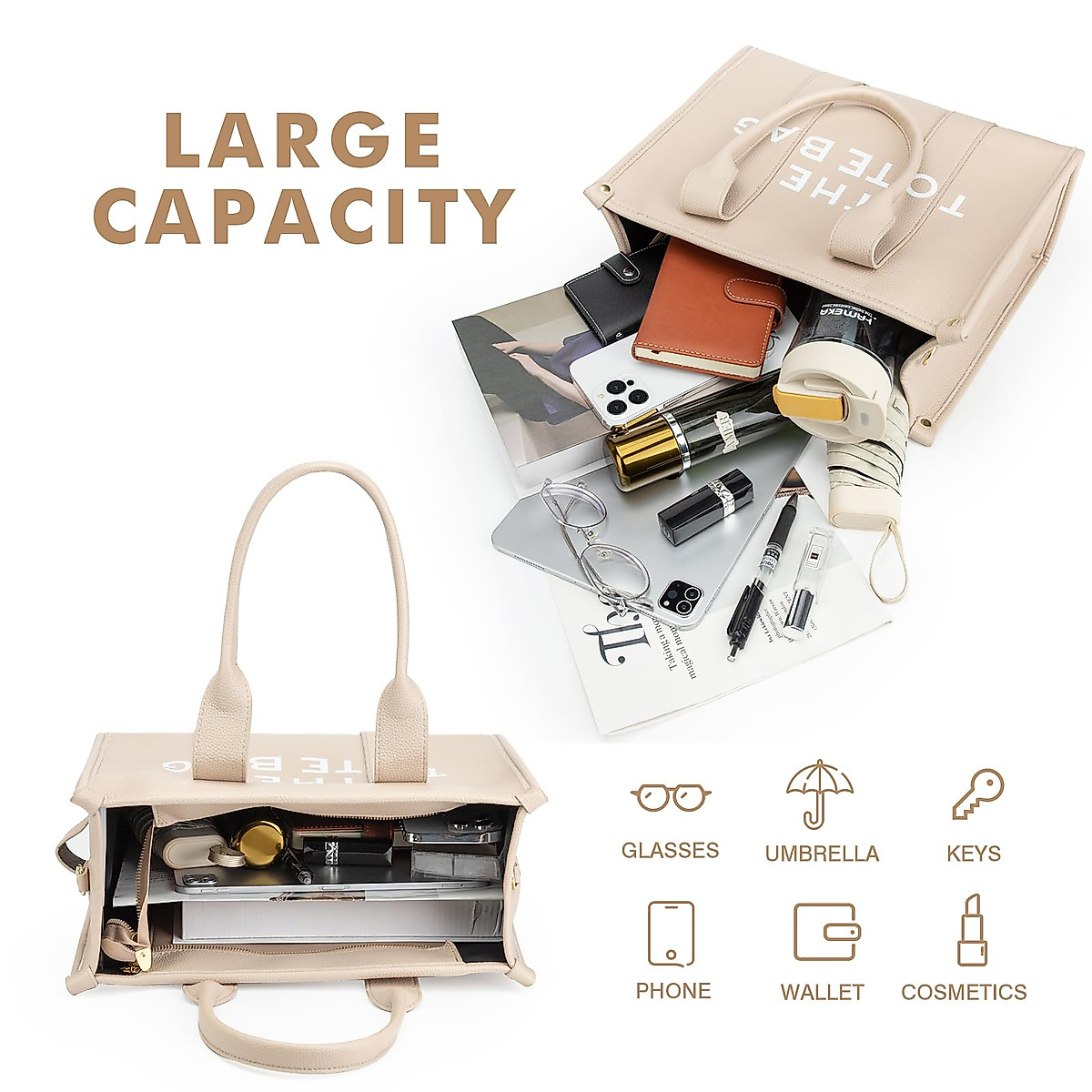 JBB Women Tote Bags PU Leather Cute Crossbody Travel School Office Beach Shoulder Handbags Hobo Satchel with Zipper Green