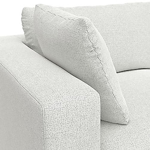 SIMPLIHOME Jasmine 3-Seater Modular Sofa in Velvety Chenille Polyester-Blend Performance Fabric, Cloud Grey, 125-inches Wide, Handcrafted Contemporary-Style Couch for Living Room