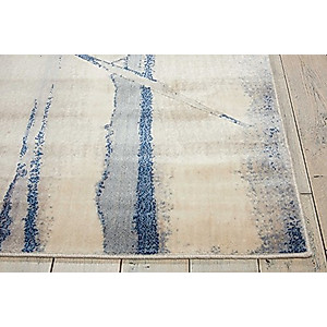 Nourison Somerset Floral Ivory/Blue 9'6" x 13' Area Rug, Easy Cleaning, Non Shedding, Bed Room, Living Room, Dining Room, Kitchen (10x13)