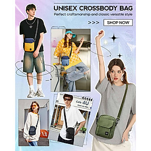Black Small Side Shoulder Bag Crossbody Bag For Men Women Mini Messenger Bag Satchel Travel Purse Passport Holder Bag, Cell Phone Purse Neck Pouch Wallet- Unisex