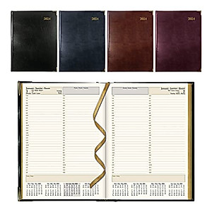 Brownline 2024 Executive Daily Planner, Appointment Book, 12 Months, January to December, Sewn Binding, 10.75" x 7.75", Trilingual, Assorted Colors (CBE514.ASX-24)