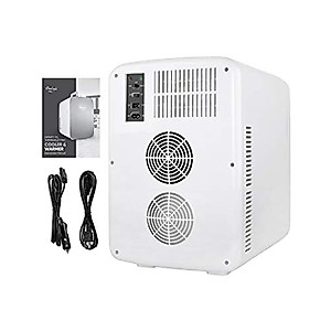 Cooluli 15L Mini Fridge for Bedroom - Car, Office Desk & College Dorm Room - 12v Portable Cooler & Warmer for Food, Drinks, Skincare, Beauty & Makeup - AC/DC Small Refrigerator with Glass Front, Gold