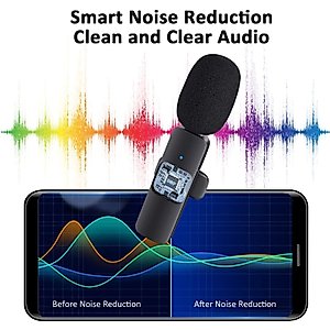Professional Wireless Lavalier Lapel Microphone for Android Computer - Cordless Omnidirectional Condenser Recording Mic with USB C Interface for Interview Video Podcast Vlog YouTube