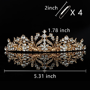 Vovii Birthday Sash and Tiara for Girls Birthday Girl Gold Sash and Rhinestone Gold Tiara Set Birthday Decoration Headband for Little Girl Hair Accessories for Birth Party Gold