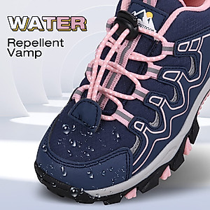 Eggseed Girls Kids Hiking Trail Shoes Waterproof Slip Resistant Outdoor Trekking Walking Running Sneakers,Purple Pink,2 US Little Kid