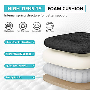 BestEra Office Chair, Executive Leather Chair Home Office Desk Chairs, Ergonomic Computer Desk Chair with Adjustable Flip-Up Arms, Lumber Support Swivel Task Chair with Rocking Function (White)