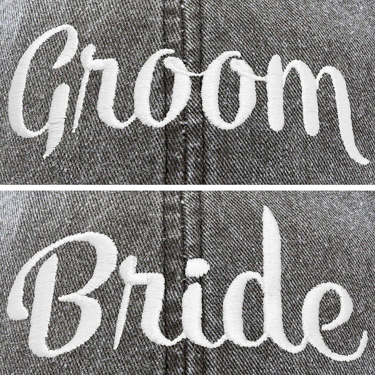 DALIX Bride Groom Dad Hats Baseball Cap Newlywed Wedding Party Gift Washed Black