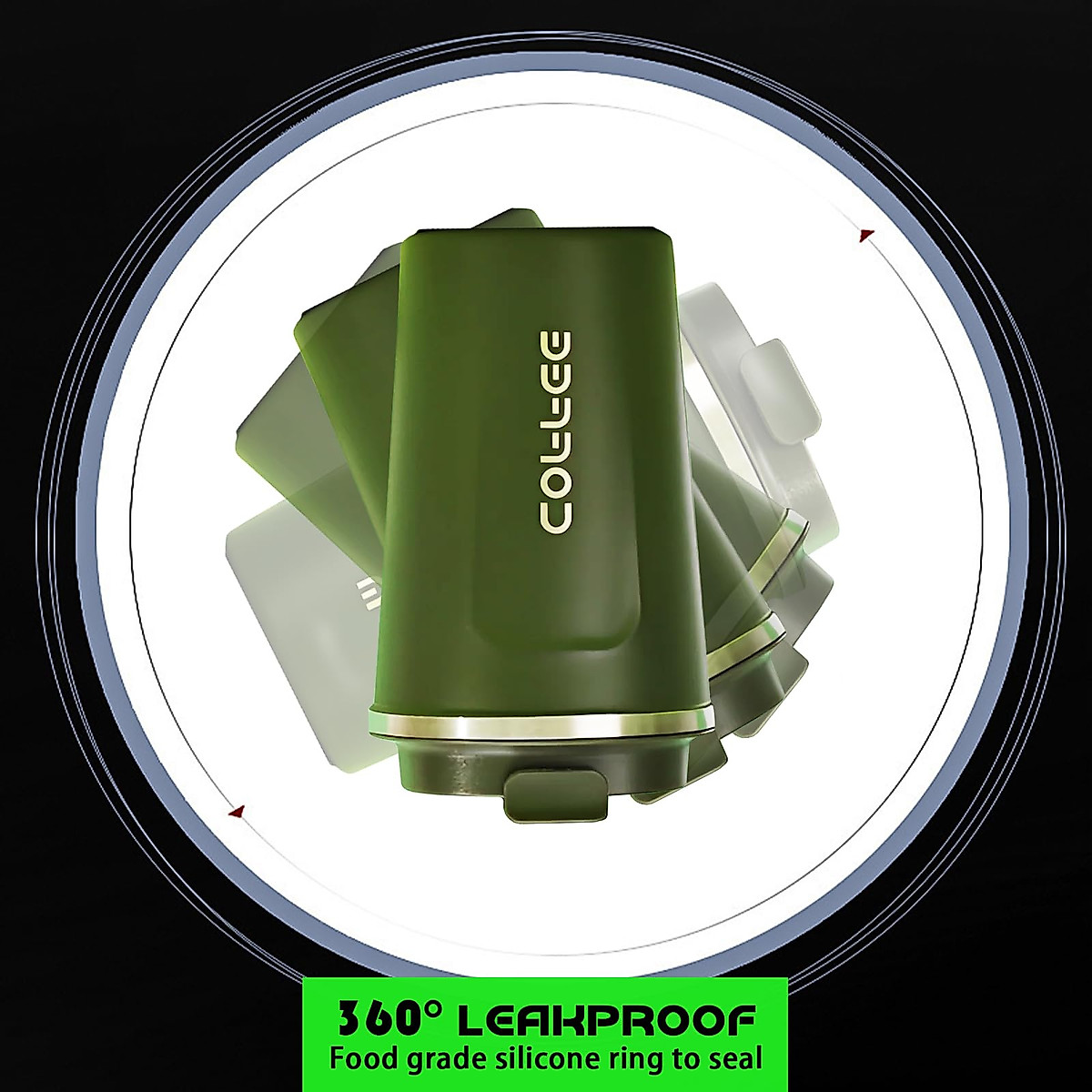 IWANGDS Leak Proof Travel Coffee Mug, Insulated Coffee Mug with Lid, Stainless Steel Vacuum Tumbler, Reusable Coffee Cup for Keep Hot Ice Drinks, 13oz Cute Mini Thermos with Cat Paw Pattern (Green*1)