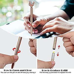 Thanks Diamond Ballpoint Pens Rhinestones Black Ink Pens Bling Metal Gel Ink Pen Thanks Present for Event Party Employee Appreciation Home School Office Stationery (24 Pieces)