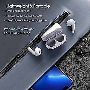 Ayaeri Wireless Earbuds in-Ear Bluetooth Headphones with HD Mic Crystal-Clear Sound 25H Playtime Auto-Pairing Comfortable Ergonomic Design for Working Out & Small Ears for iPhone & Android