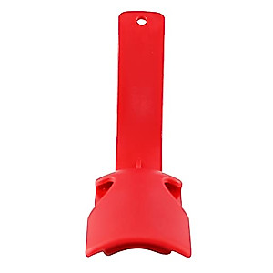 Home-X Shoe Helpers, Ergonomic Easy Shoe Helpers with Curved Handles for Pulling Shoes On, One Size Fits All, Durable Plastic for Multiple Uses, Set of 6, 6" L x 1 ¾” W x 1 ¼” H, Red