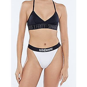 Savage X Fenty, Women's, Showgirl High-Leg Thong, Angel White, XS