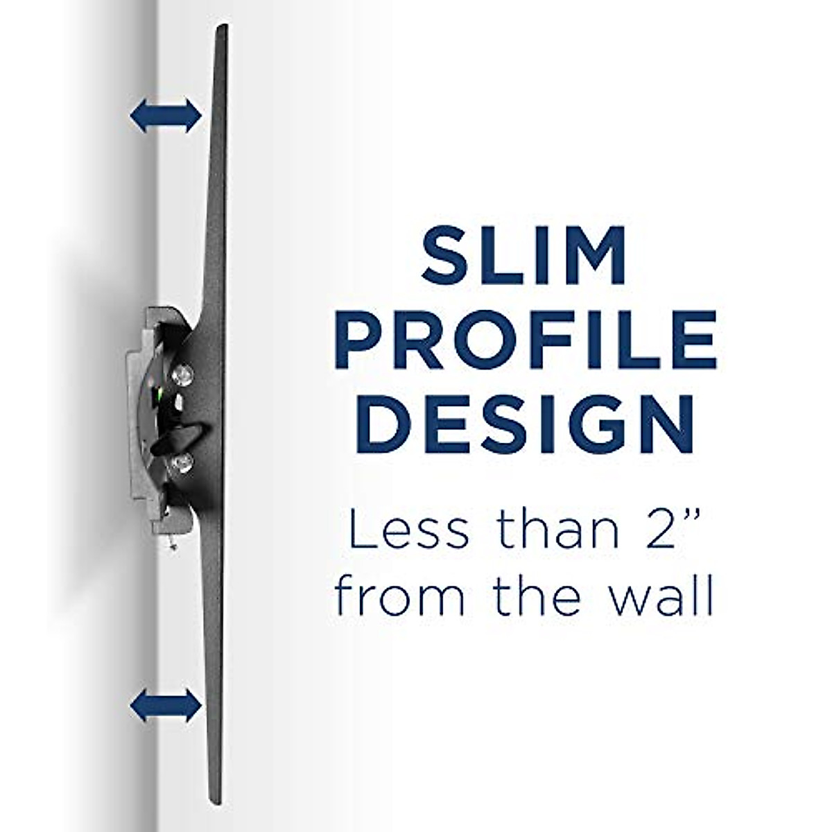 Mount-It! Tilt TV Wall Mount Bracket Up to VESA 400x400 | Low-Profile Tilting Mounting Bracket Compatible with 32 to 55 Inch Flat Screen TVs, 77 Lbs Capacity