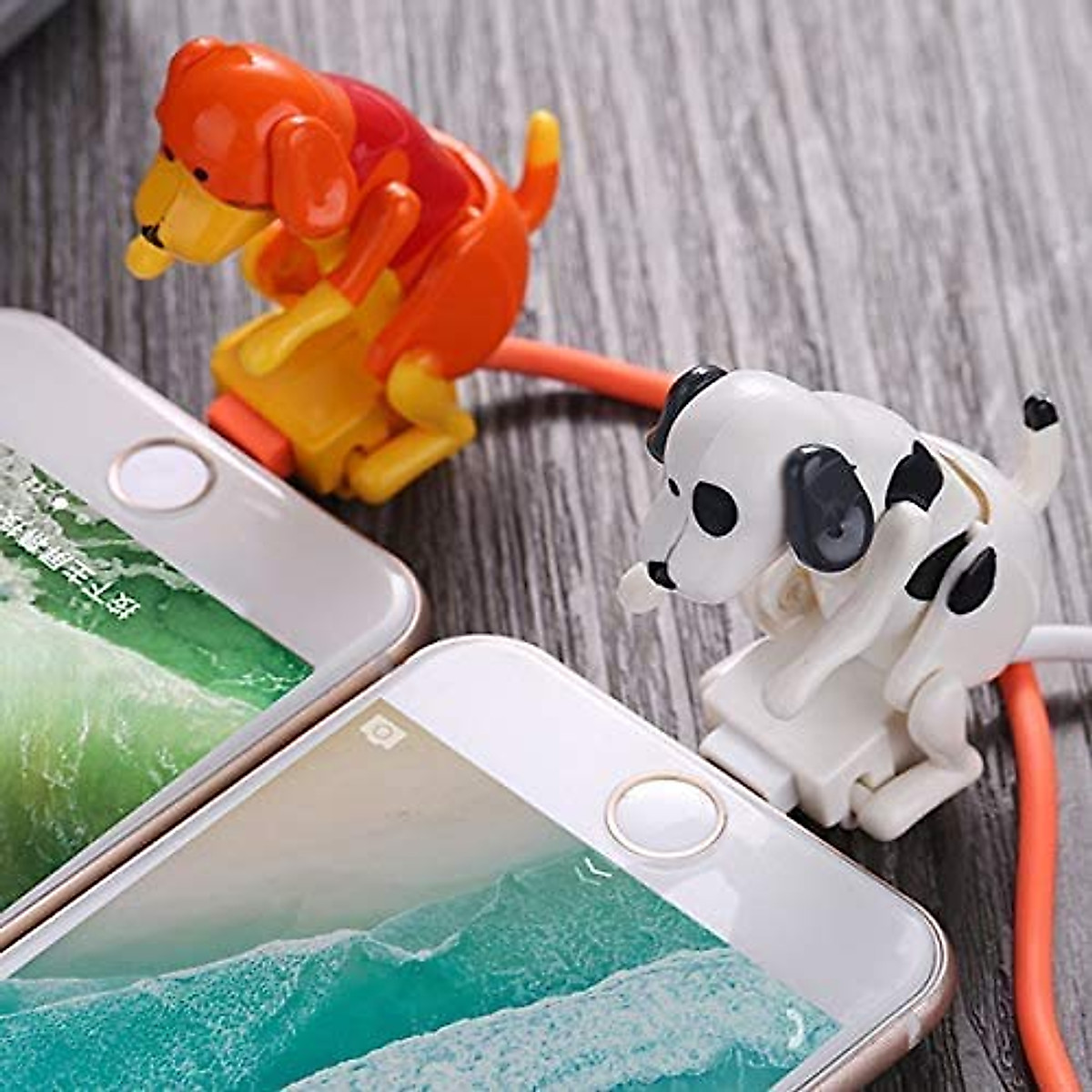 TSWDDLA Funny Humping Dog Fast Charger Cable,Portable Stray Dog Charging Cable,Dog Toy Smartphone USB Cable Charger,for iPhone Android Type-C Various Models Phones. (White, Type-C).