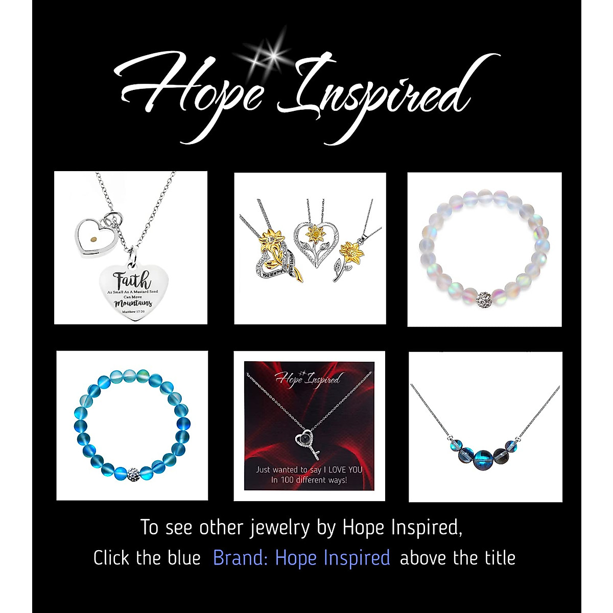 HOPE INSPIRED Real Mustard Seed Necklace Heart Faith Necklace for Women Christian Gifts (Faith Can Move Mountains)