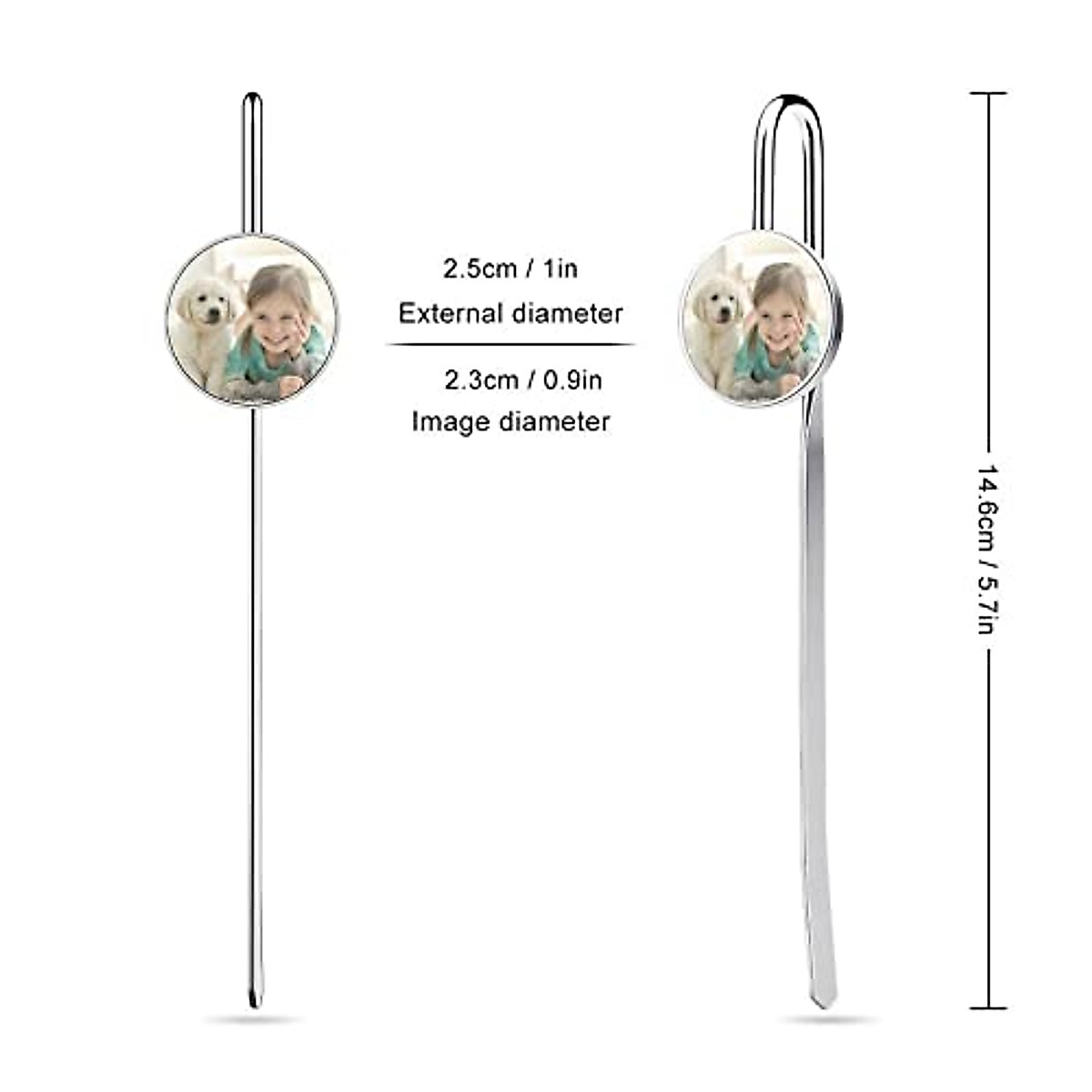 Personalized Metal Bookmark Custom Bookmarks Design Your Own Picture Text Logo Stainless Steel Page Marker Memorial Gift for Women Men Teacher Student (Style 1)