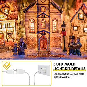 Meonum 1 Set Blow Mold Light Kit Replacement, E27 Single Light Cord Kit with Double Fuse Plug and Female Plug, Blow Mold Light Cord for Christmas Village, Inflatable Decor, Salt Lamp (1 Socket Base)
