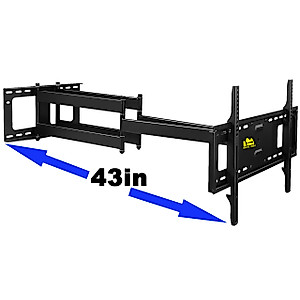 FORGING MOUNT Long Extension TV Mount, Dual Articulating Arm Full Motion Wall Mount TV Bracket with 43 inch Long Arm,Fits 42 to 90 Inch Flat/Curve TVs, Holds up to 165 lbs,VESA 600x400mm Compatible