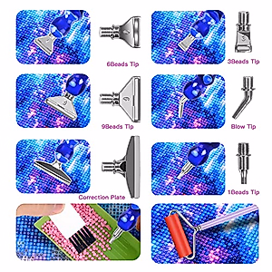 Baiyigs 21Pcs Diamond Pen Painting Accessories Tools Kits for DIY Art&Craft, Stainless Steel Metal Anti-Fall Tip with Ergonomic Resin Diamond Art Pen for 5D Diamond Paint Bead Dot, Embroidery Decor