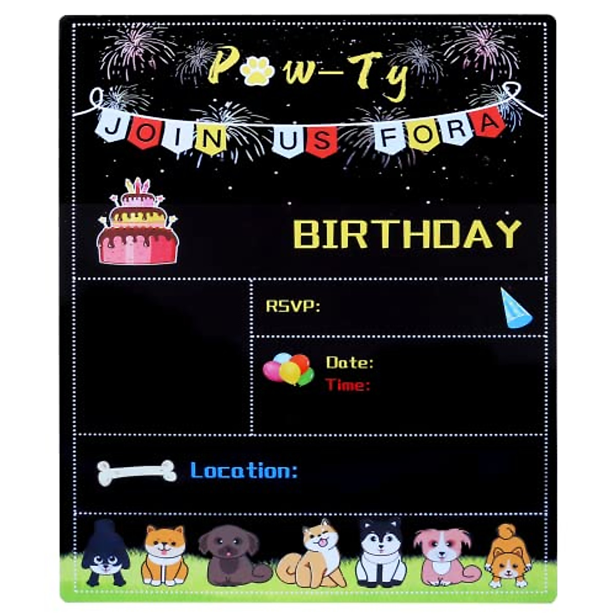 Reusable Dog Birthday Party Supplies, Double Sided Chalkboard for Dog Girl First Birthday, Dog Birthday Backdrop Props, Gift for Cat Party Decorations, Size 10"*12"