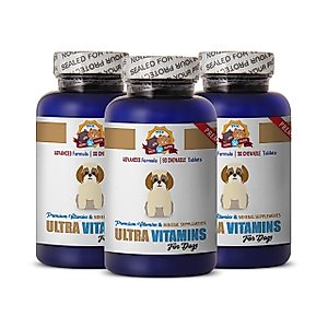 Vitamins for Dogs Soft chew - Ultra Dog Vitamins - Premium Vitamin and Minerals - Healthy Solution - Dog Brain Stimulation - 270 Treats (3 Bottles)
