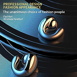 MOHALIKO S19 Bone Conduction Headphones, Open Ear Headset with 1800mAh Charging Box TWS Bluetooth 5.0 Handsfree Wireless Earphones Sport Earbuds Khaki