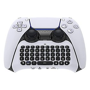 Controller Keyboard for PS5, Protable Bluetooth Keyboard Chatpad Mini Rechargable Handheld Controller Grip Keyboard Gaming Keypad for PlayStation 5 Controller
