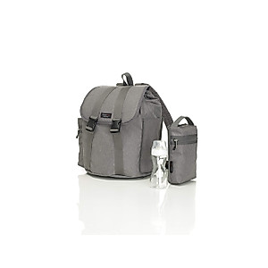 Storksak - Large, Multi-Functional, Waterproof, Travel Backpack Baby Diaper Changing Bag with Napkin Pad Holder, Fold-Out Changing Mat and Shoulder Straps, Grey