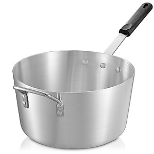 GRIDMANN 10-Quart Tapered Aluminum Sauce Pan with Silicone Handle, NSF Listed Heavy Duty Professional Cookware