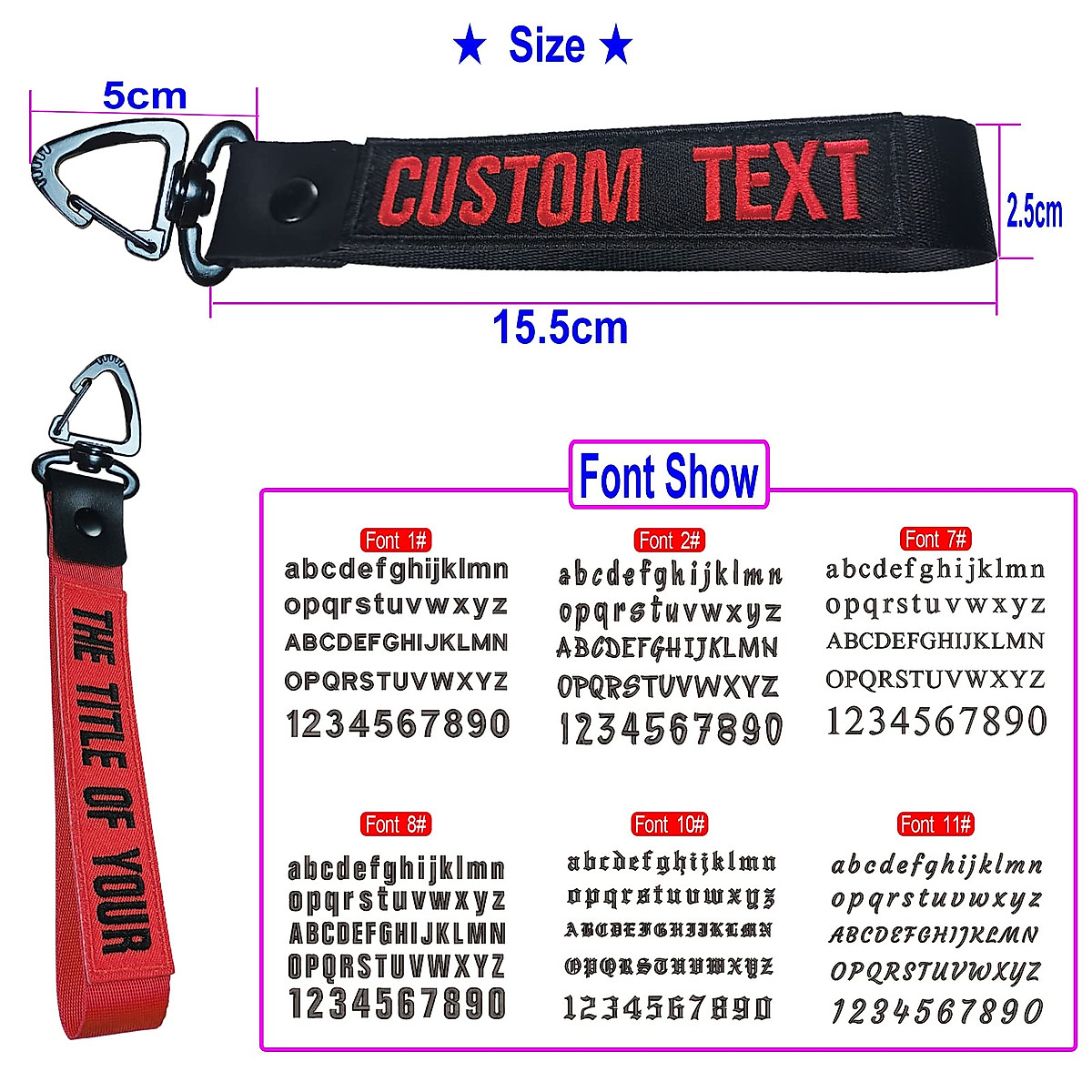 Uayma Keychain Wristlet Lanyard embroidery, personalized lanyard keychain for women and men travel, Nylon belt lanyard for car keys (Triangle Hook)
