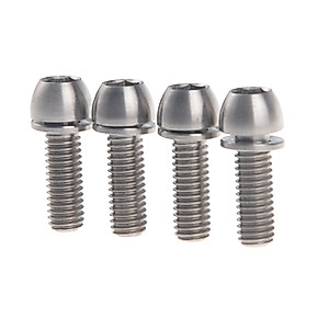 Wanyifa Titanium Gr5 M6x18mm Ball Allen Head Bolt with Washer for Bicycle Disc Brake Caliper Pack of 4