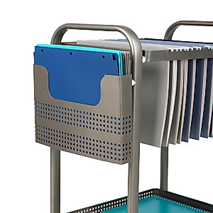 Mind Reader Metal Mobile File Cart, Silver