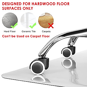 Kuyal Clear Chair mat for Hardwood Floor 30 x 48 inches Transparent Floor Mats Wood/Tile Protection Mat for Office & Home (30" X 48" Rectangle)