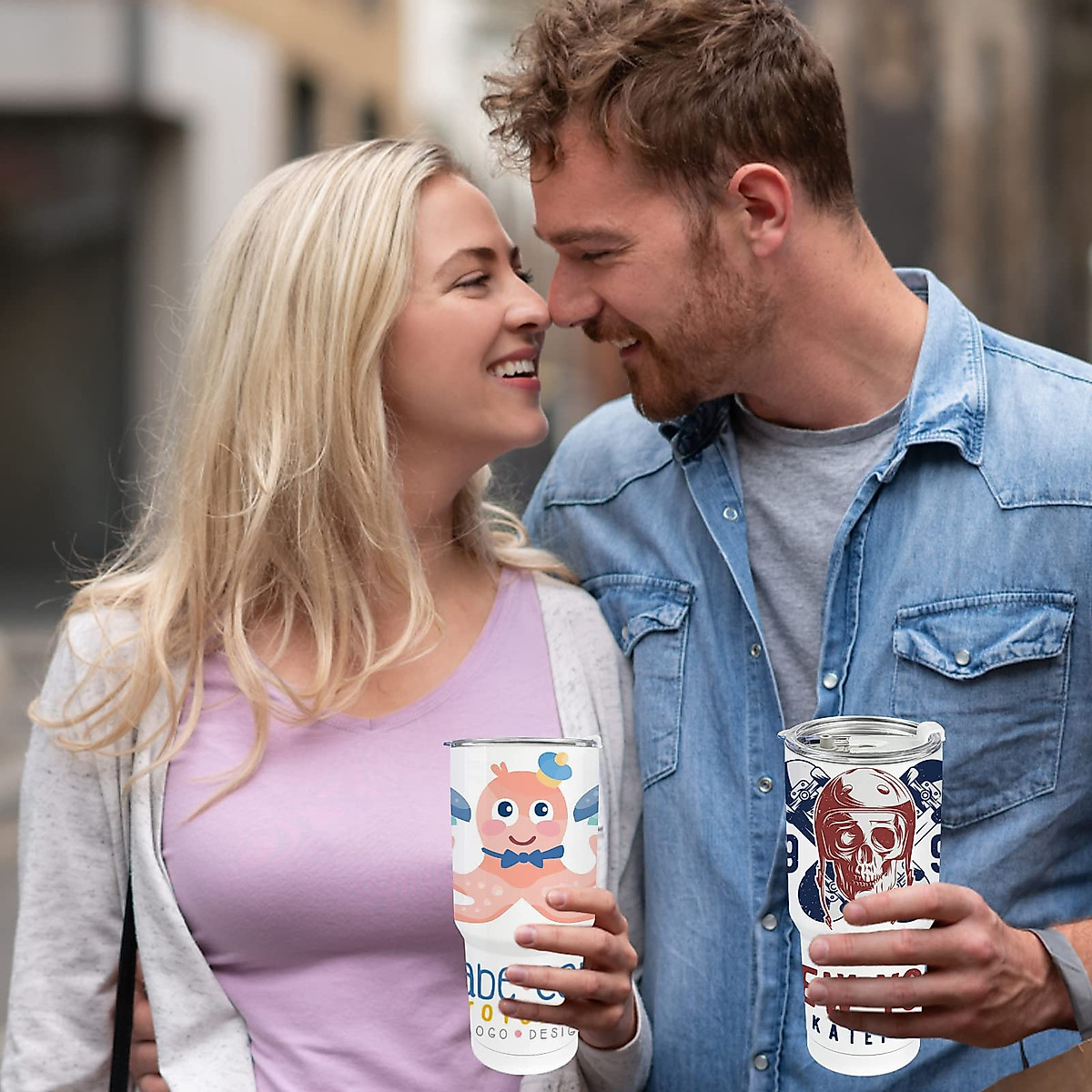 AiHeart 30oz Sublimation Stainless Steel Coffee Tumblers,4pack Sublimation Stainless Steel Blanks Bulk,Double Wall Vacuum Insulated Travel Mug with Shrink Wrap Films,For Car Cup Racks