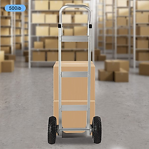 NAIXING Foldable Hand Truck Dolly Industrial Strength 500 lbs Weight Capacity Heavy Duty Large Luggage Cart Dolly for Moving with 2 Wheels