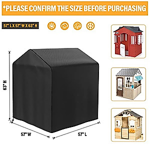 tonhui Outdoor Playhouse Cover, Waterproof Cover for Garden Cottage, 57" L x 57" W x 63" H, Backyard Wooden Playhouse Cover Rain and Sun Resistant