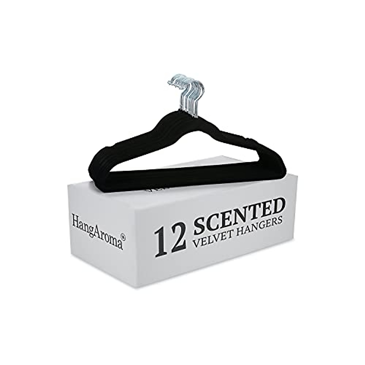 HangAroma Non-Slip Scented Velvet Hangers - Heavy Duty Clothes Hanger - Ultra Thin Space Saving 360 Degree Swivel Hook - Ideal for Coats, Jackets, Pants, & Dress - Mint - 12 Pack