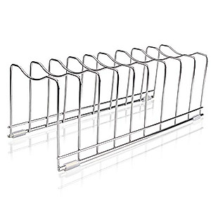 FLSEPAMB Lid Organizer Pot Lid Organizer Pot Lid Rack Holder Suitable for Bakeware Dish Plate, Cutting Boards, Pots & Pans, Serving Trays, Reusable Containers in Cabinet Pantry (1 Pack)