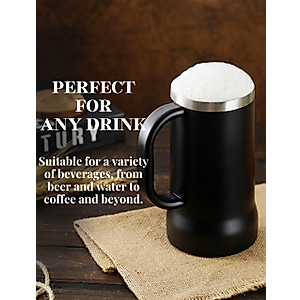 Onebttl 60th Birthday Gifts for Men, Dads, Grandfathers, Granddads, Husband, Uncles, Vintage 1965 Birthday Beer Stein, 24oz Stainless Steel Travel Mug, Black