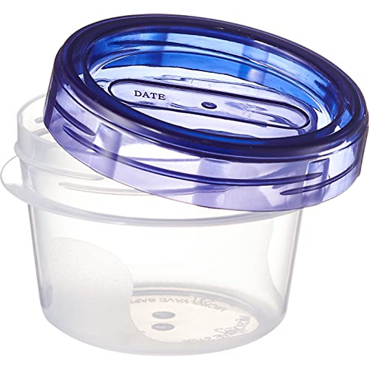 Elegant Disposables Baby Food Storage Containers 12 Pack, 4 ounce Colored Twist on Lids, Plastic, 1/2 Cup Small Freezer Storage Container