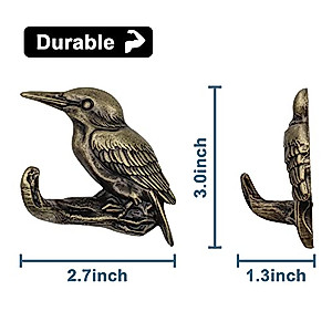Decorative Wall Hook,Birds On Branch for Hanging Towels Coats Hats Clothes Keys 2 Hooks