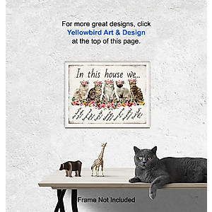Family Wall Art - Inspirational Quotes Scripture Bible Verse Wall Art- Catholic Christian Gifts for Women - Religious Home Decor - Spiritual Print - Positive Saying - God Poster - Cat Artwork 8x10