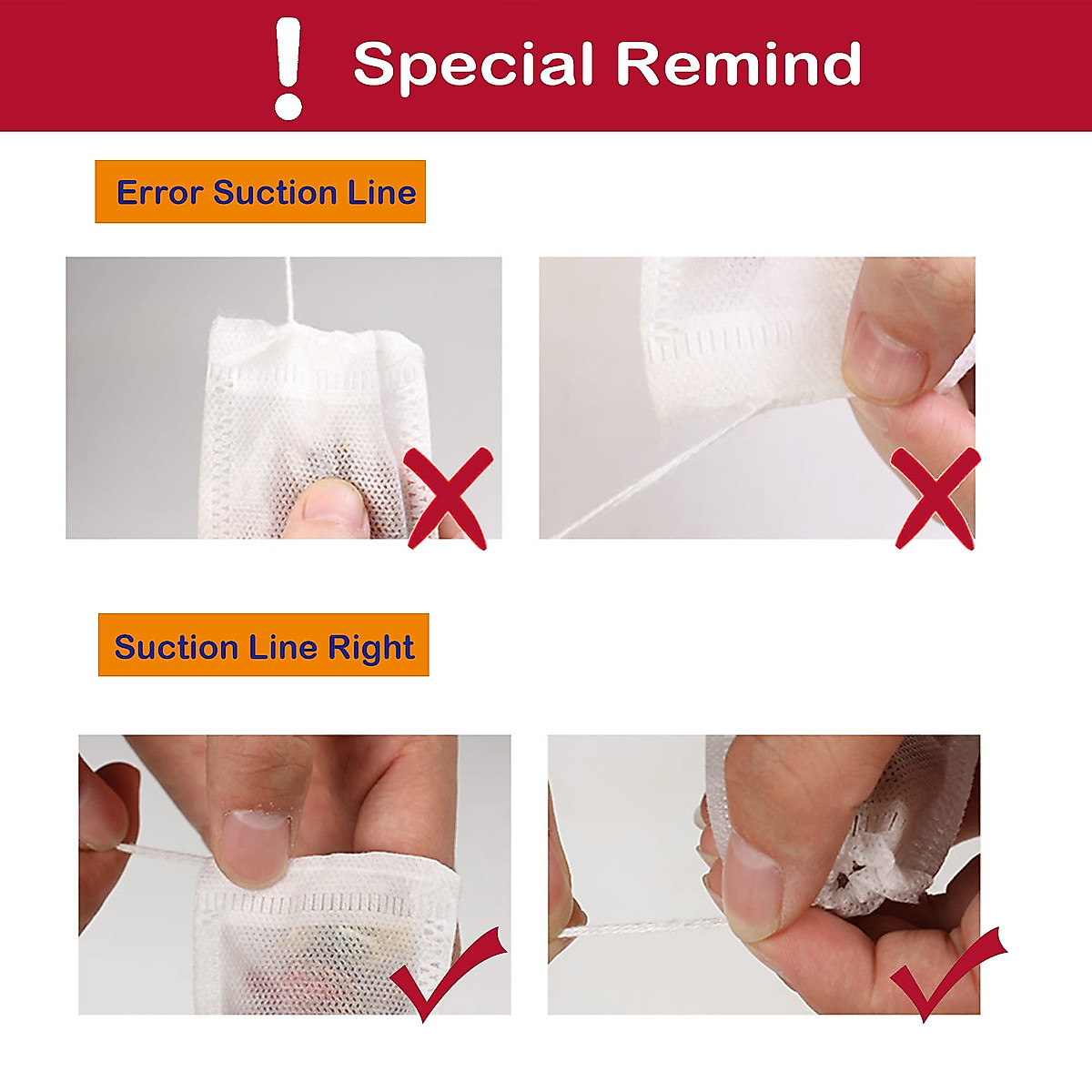 Bubcool Tea Filter Bags, Safe & Natural Material, Disposable Tea Infuser, Empty Tea Bbag With Drawstring For Loose Leaf Tea,Coffee, Spice, Herbs,set of 100（3.15 x 3.94 inch ）(White)