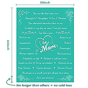 Gifts for Mom on Mothers Day from Daughter Son, Throw Blanket for Mom Birthday Anniversary Presents,Soft Bed Flannel Blanket for Christmas 65" × 50"