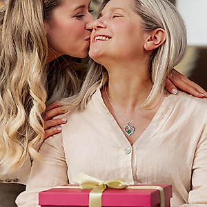 Iefil Mom Birthstone Necklaces Gifts for Mom, Sterling Silver Birthstone Jewelry Mom Mothers Valentines Day Anniversary Christmas Birthday Gifts for Mom June Alexandrite Necklace Jewelry